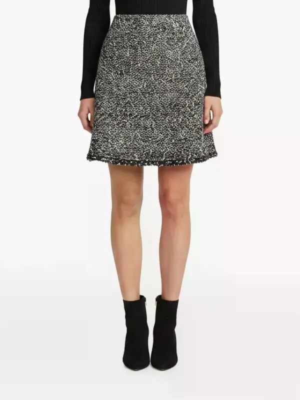 Balenciaga Zip-up Tweed Skirt - Black