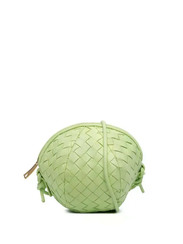 Bottega Veneta Mini Lambskin Intrecciato Mava Crossbody Bag - Green
