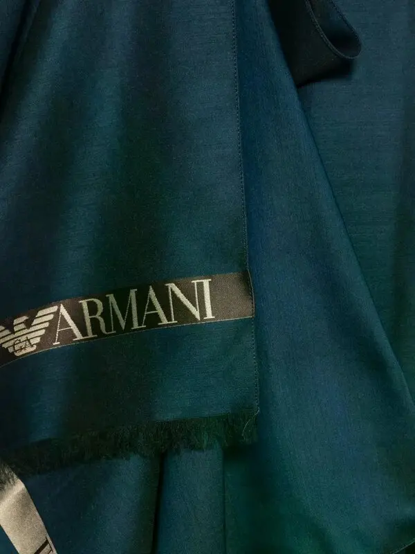 Emporio Armani Logo-print Frayed Scarf