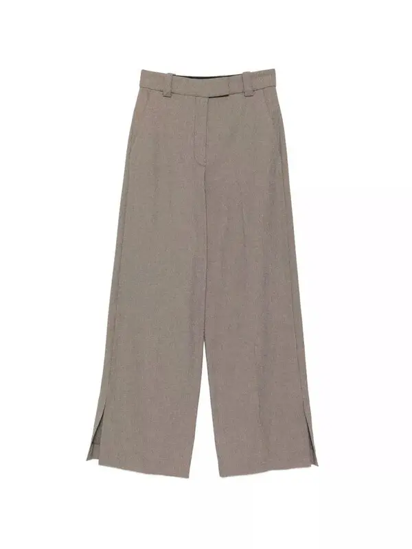 BY MALENE BIRGER Side-slit Trousers - Brown
