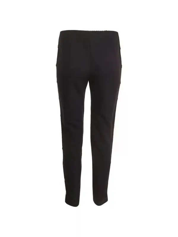 Maje Jersey Slim Cut Trousers With Side Press-stud Fastening