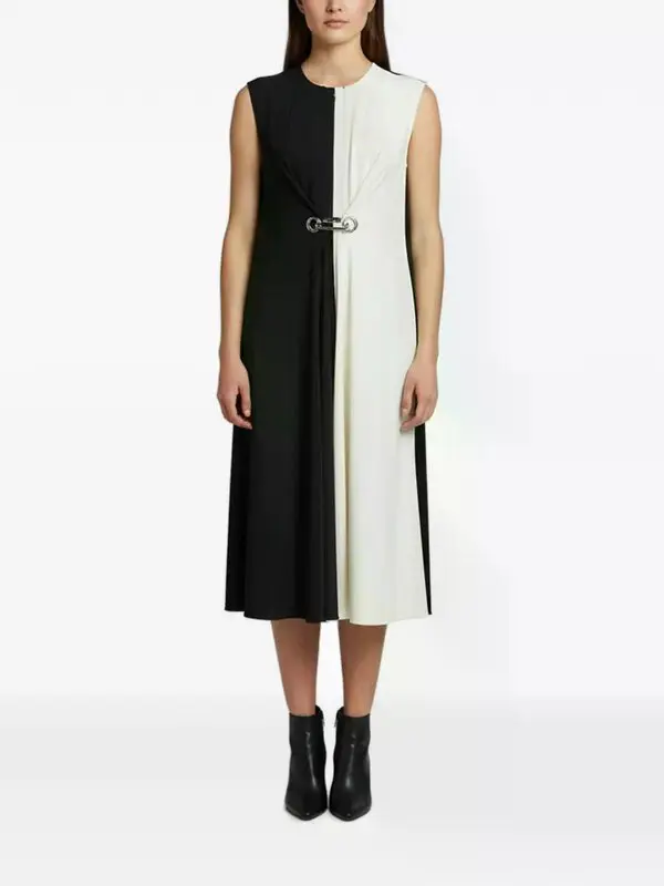 Sportmax Defile Two-tone Crepe Midi Dress - Black