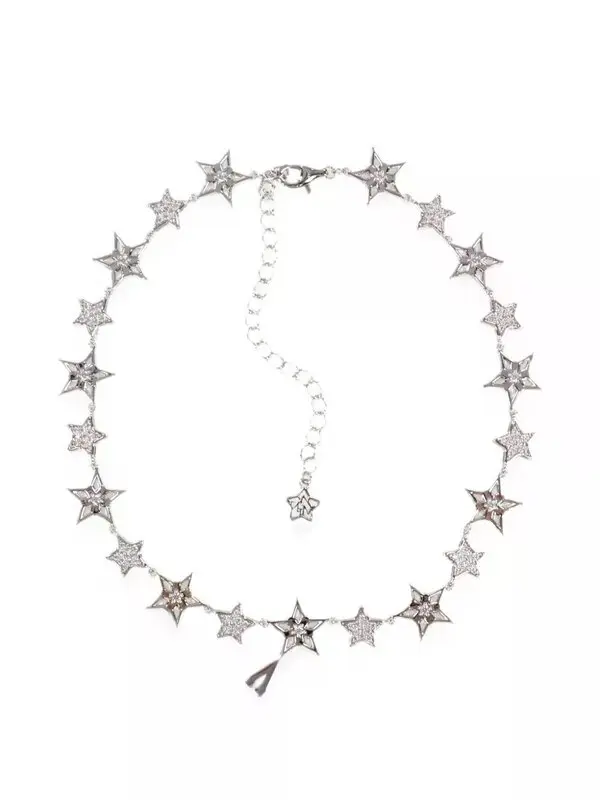 YVMIN Star-motif Crystal-embellished Necklace - Silver