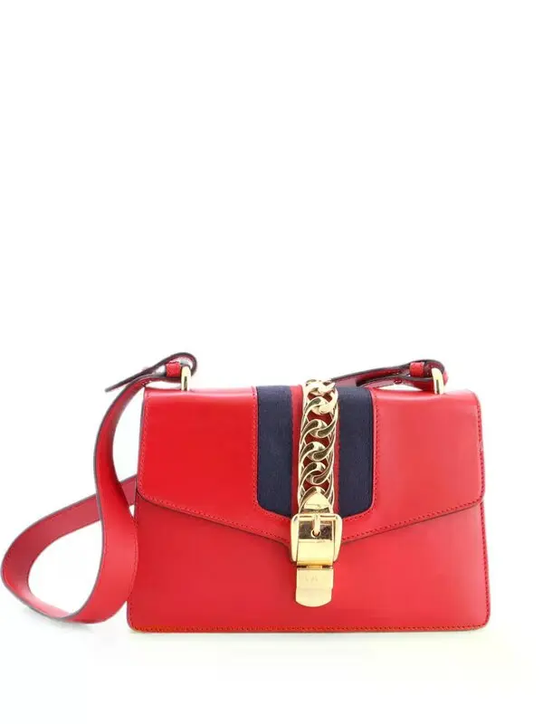 Gucci Sylvie Leather Small Shoulder Bag - Red