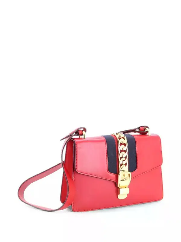 Gucci Sylvie Leather Small Shoulder Bag - Red