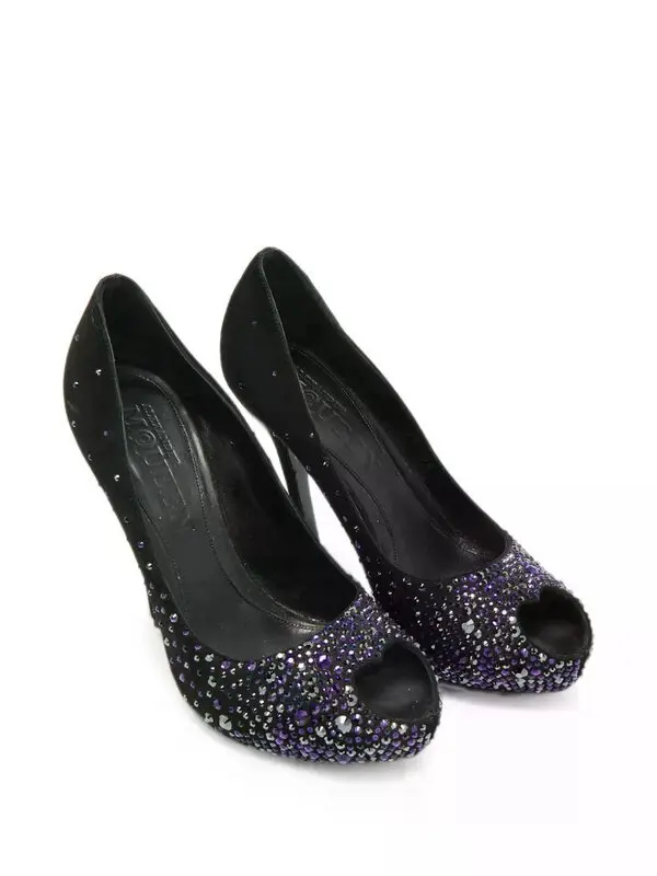 Alexander McQueen Crystal Embellished Peep-toe Pumps