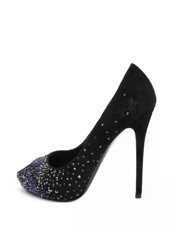 Alexander McQueen Crystal Embellished Peep-toe Pumps - Black