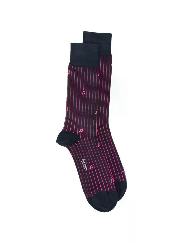 Paul Smith Musical Note Pinstripe Socks - Blue