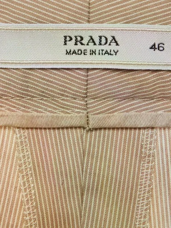 Prada Beige Pinstripe Tailored Trousers