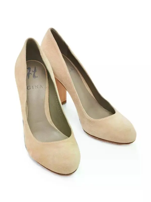 GINA Crystal Embellished Block-heel Pumps