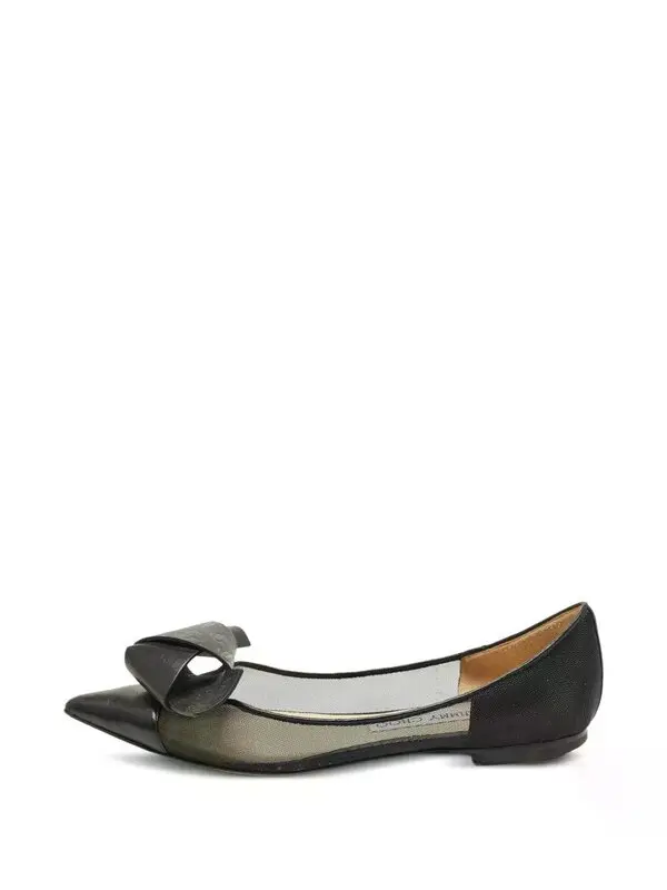 JIMMY CHOO Embossed Bow Ballet Flats