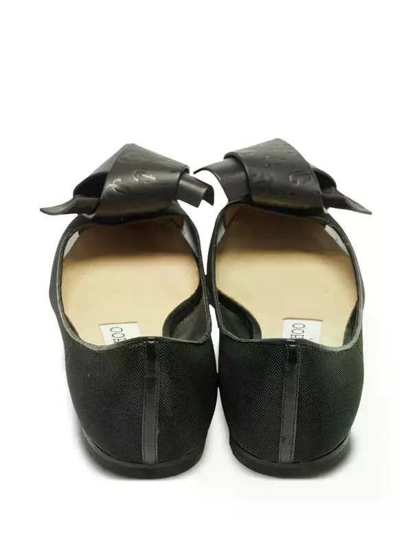 JIMMY CHOO Embossed Bow Ballet Flats