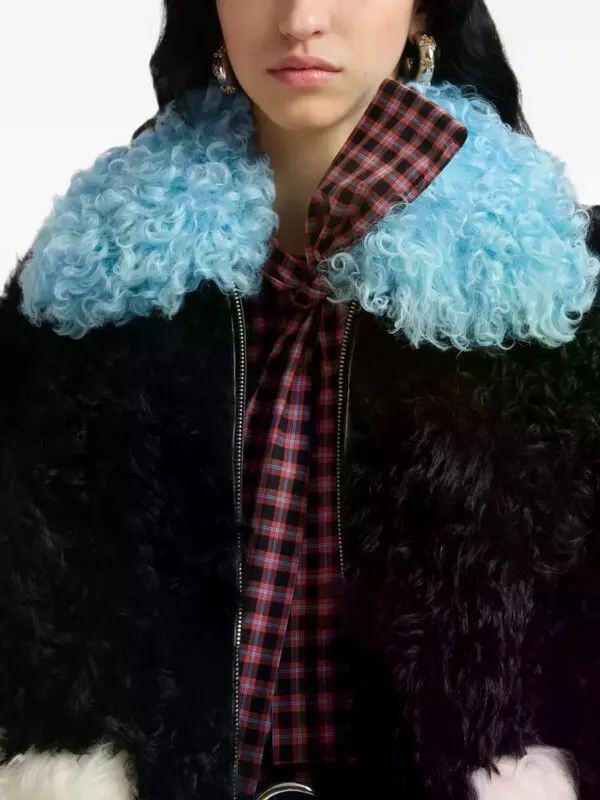 Marni Shearling Jacket With Colour-block Details
