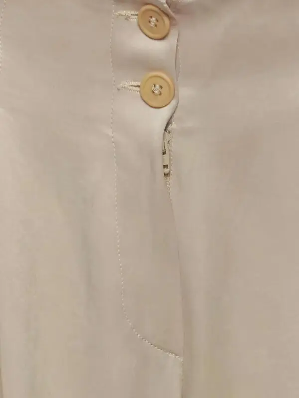 Bottega Veneta Beige Satin Finish Straight-leg Trousers