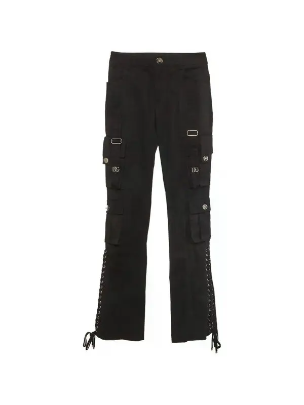 Dolce & Gabbana Cargo Pants With Corded Detailing - Black