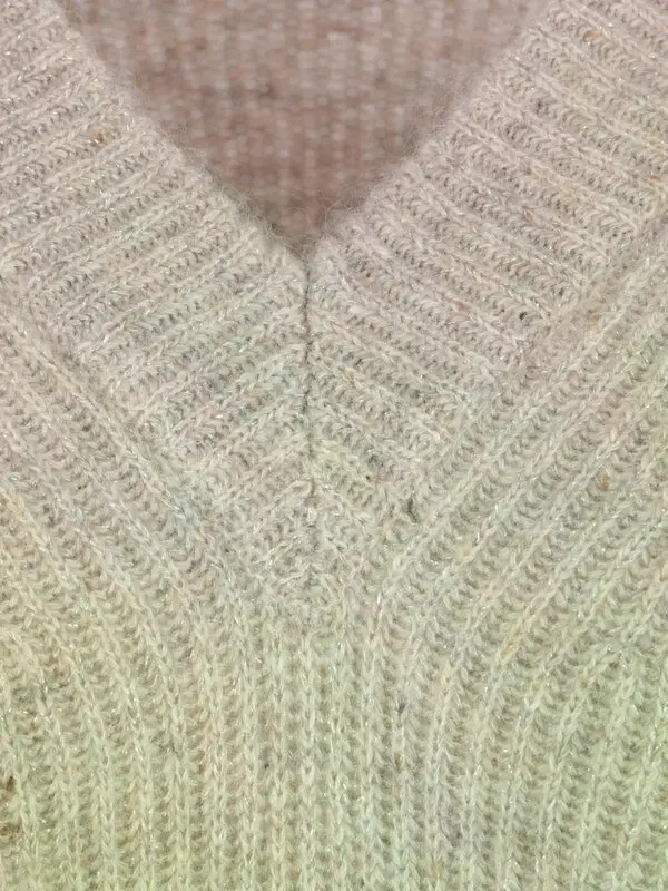 Brunello Cucinelli Ribbed Knit V-neck Sweater