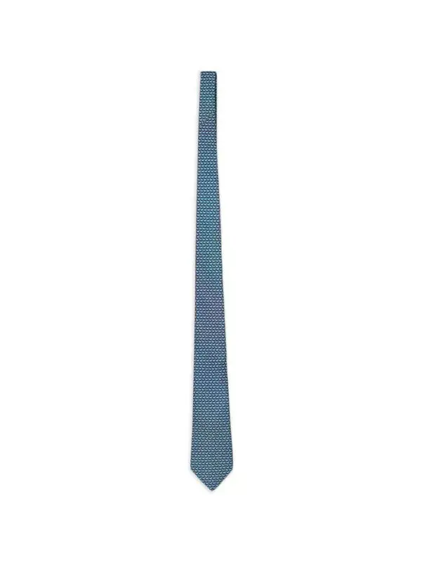 Zegna Geometric Print Silk Tie
