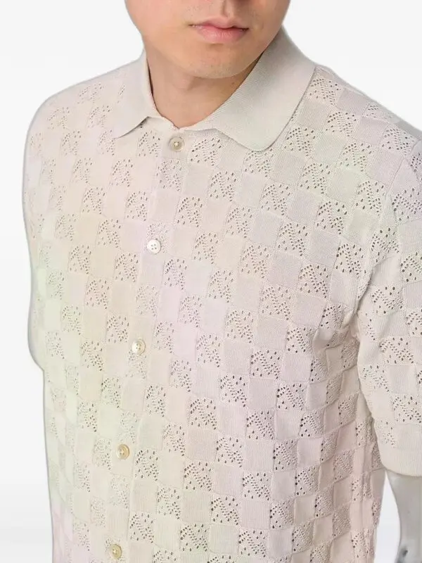 Eleventy Check-pattern Button-up Sweater