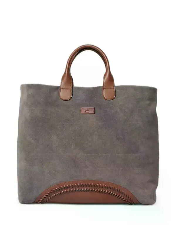 Emporio Armani Icon Suede Shoulder Bag - Grey