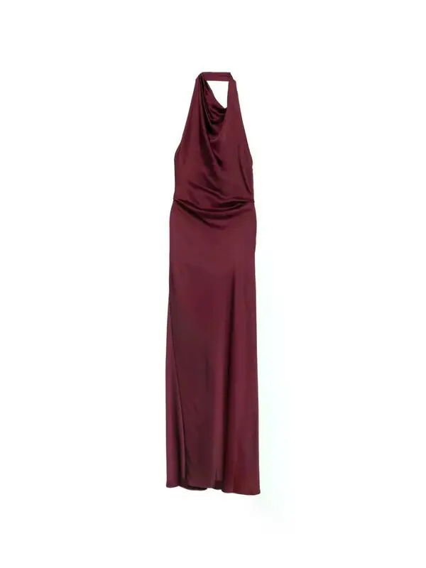 Simkhai Burgundy Cowl Neck Halterneck Maxi Dress - Red