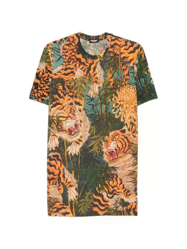 Dsquared2 Tiger-print T-shirt - Orange