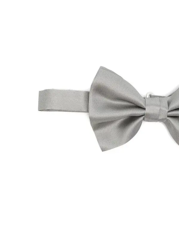 Emporio Armani Silk Diagonal Twill Bow Tie - Silver