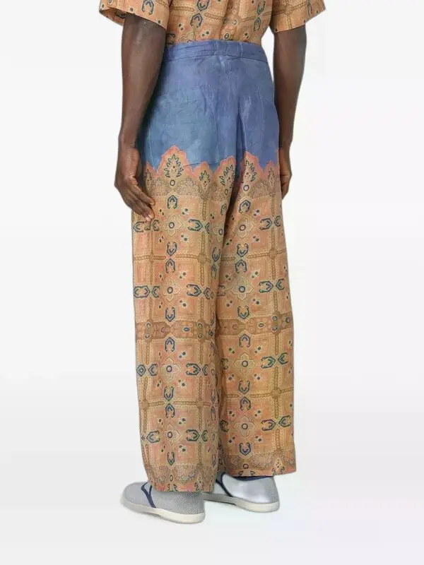 Valentino Garavani Graphic Print Linen Trousers