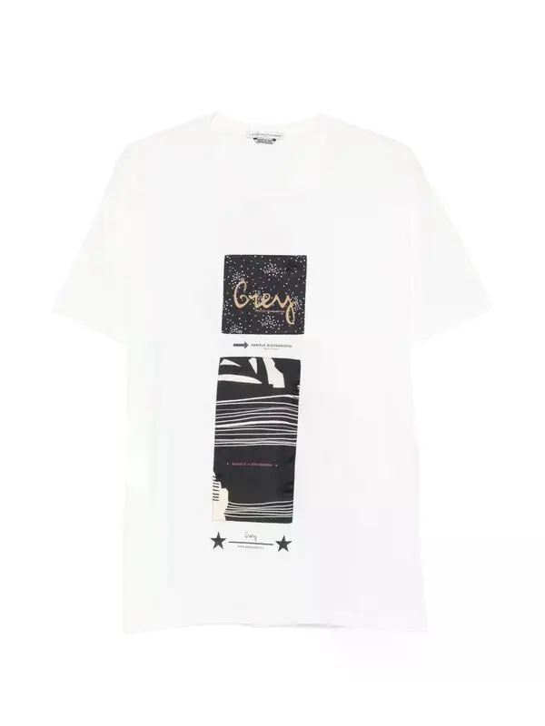 DANIELE ALESSANDRINI Graphic-print Patch-detail T-shirt