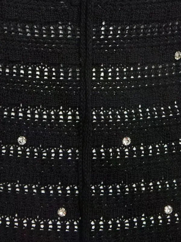 424 Serena Embellished Crochet-knit Maxi Dress