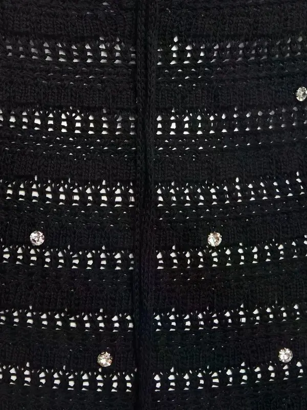 424 Serena Embellished Crochet-knit Maxi Dress - Black