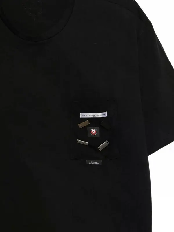 DANIELE ALESSANDRINI Logo-plaque Chest-pocket T-shirt