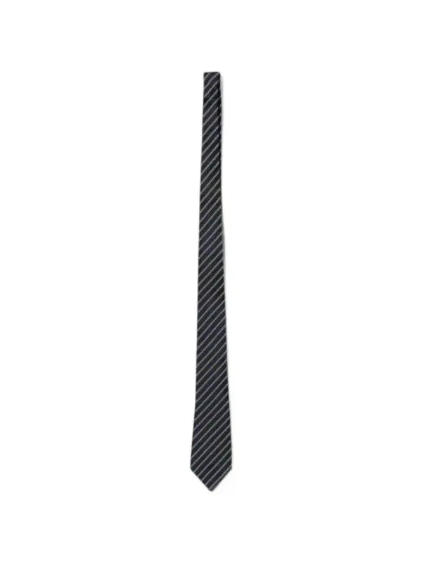 Zegna Diagonal Stripe Silk Tie - Blue
