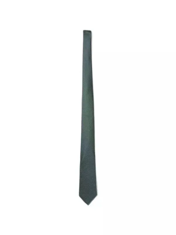 Emporio Armani Geometric Pattern Silk Tie - Green