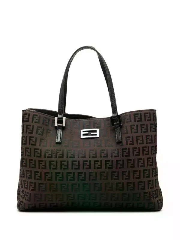Fendi Zucchino Canvas Tote Bag - Brown