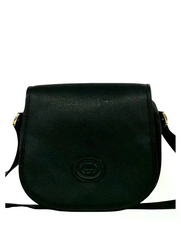 Gucci Grained Calfskin Crossbody Bag - Black