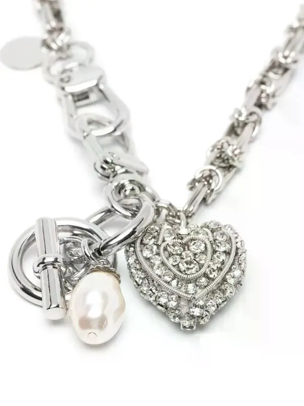 N°21 Crystal-embellished Heart Pendant Necklace