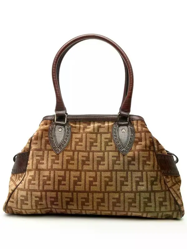 Fendi Zucca Velvet Etniko Du Jour Handbag - Brown
