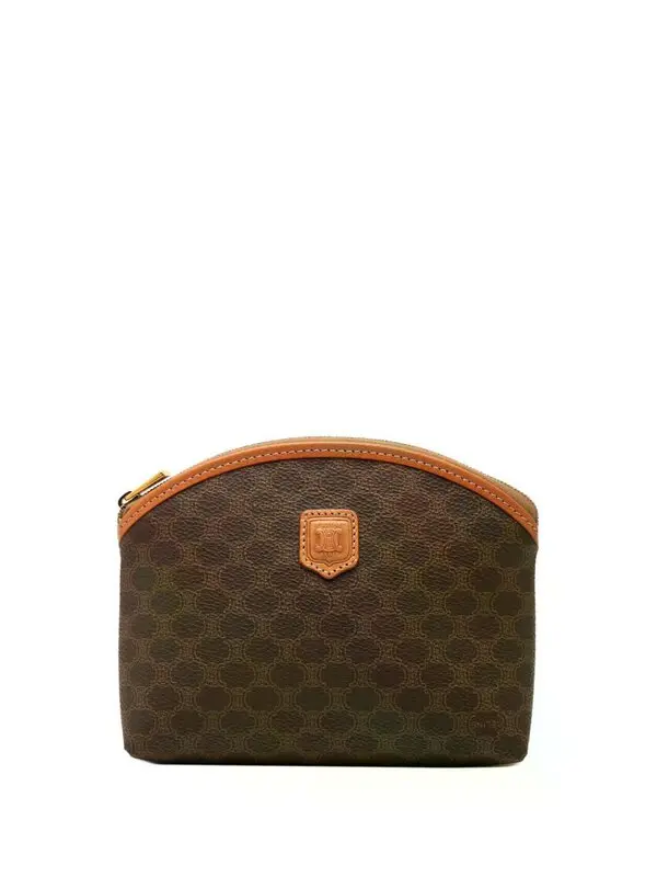 Celine Macadam Coated Canvas Pouch - Brown
