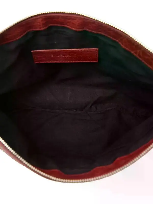 Balenciaga Lambskin Motocross Classic Clip M Clutch Bag - Red