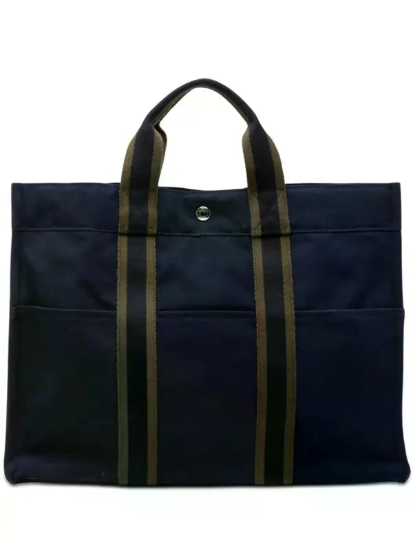 Hermès Canvas Fourre Tout Mm Tote Bag - Blue