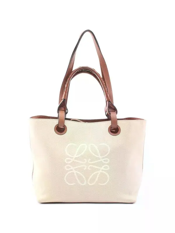Loewe Anagram Canvas Tote Bag - Neutrals