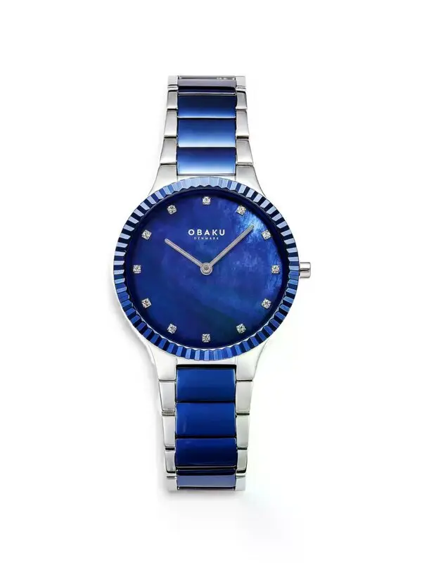 OBAKU Linje 31mm Watch With Crystal Indices - Blue