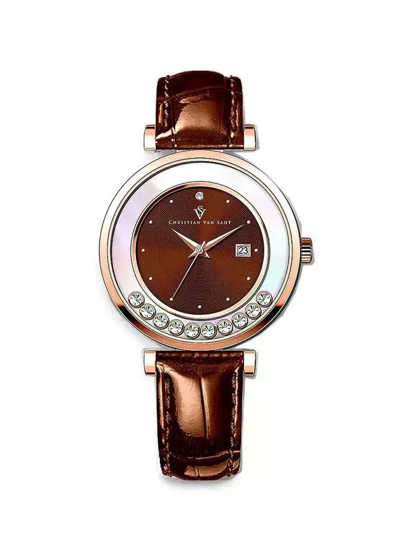 CHRISTIAN VAN SANT Bria Crystal-embellished 40mm Watch - Brown