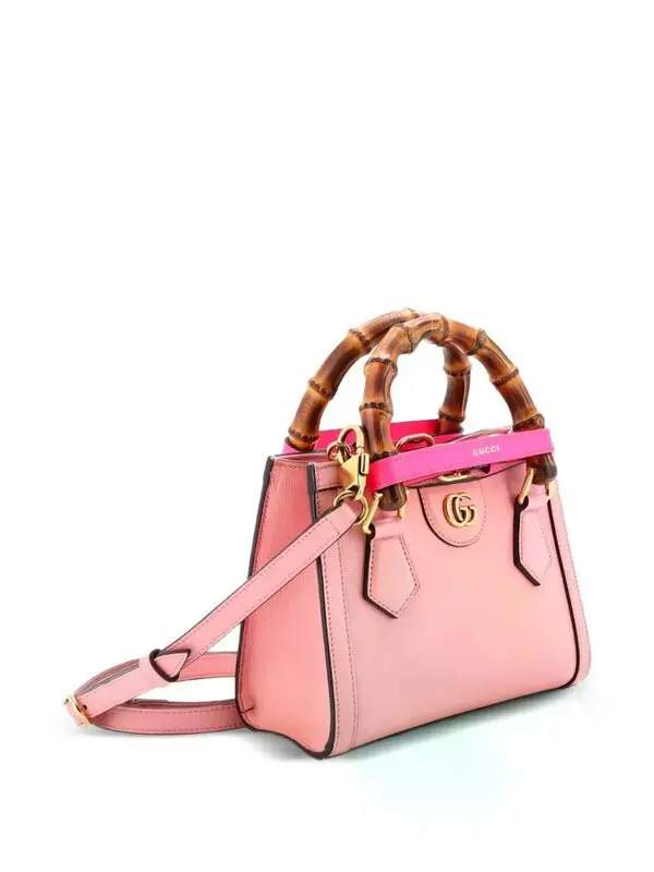Gucci Diana Mini Bamboo Handle Tote Crossbody Bag - Pink
