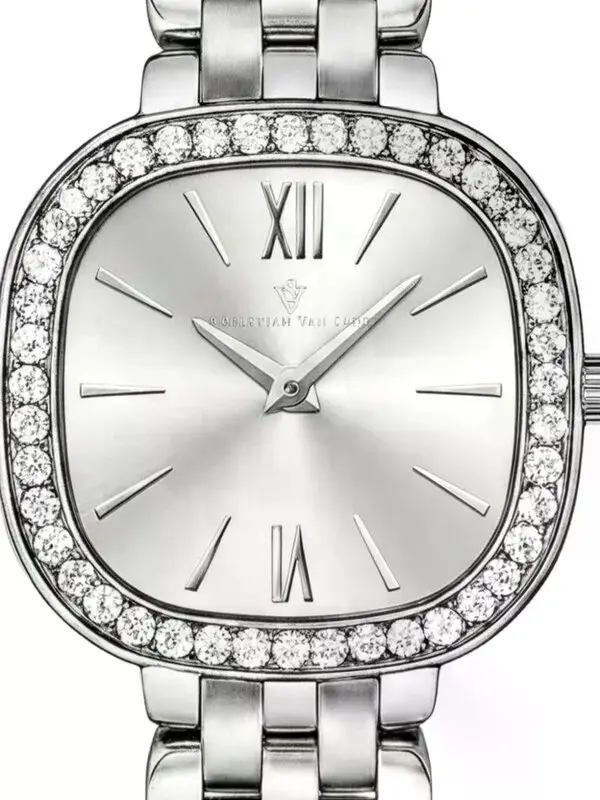 CHRISTIAN VAN SANT Rivoli Cushion-shaped Watch With Crystal Embellished Bezel - Silver