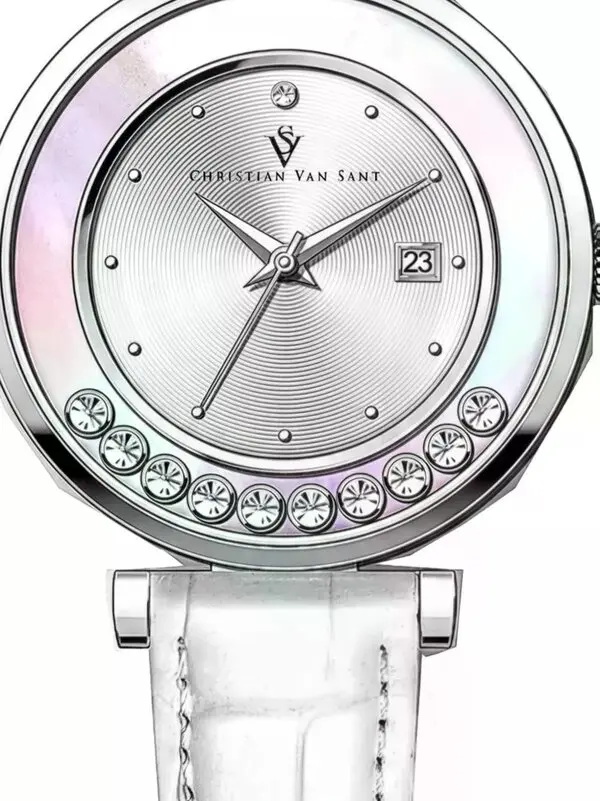 CHRISTIAN VAN SANT Bria 40mm Watch With Mother-of-pearl Dial And Crystal Embellishments - Silver
