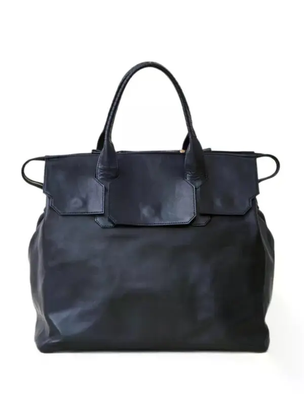 CORNELIAN TAURUS BY DAISUKE IWANAGA Key Hole Boston Leather Luggage Bag - Blue