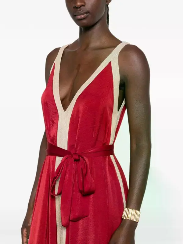MOUTAKI Sleeveless V-neck Maxi Dress