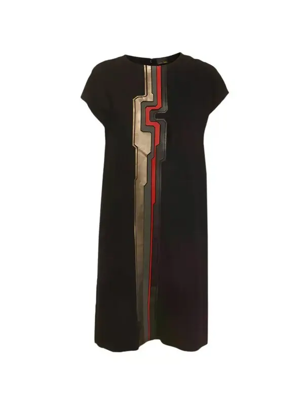 Fendi Cap Sleeve Midi Dress - Black