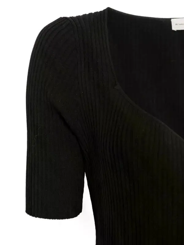 BY MALENE BIRGER Feddea Ribbed-knit V-neck T-shirt